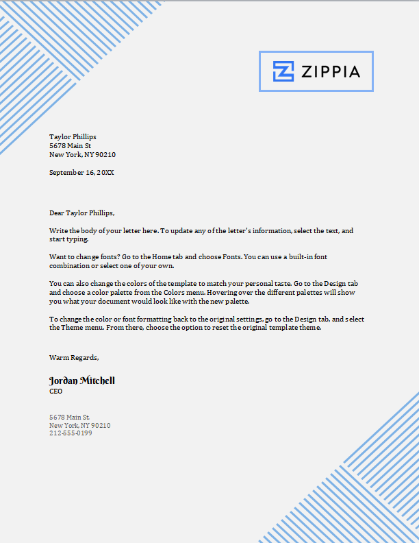 Letterhead Template Word Zippia
