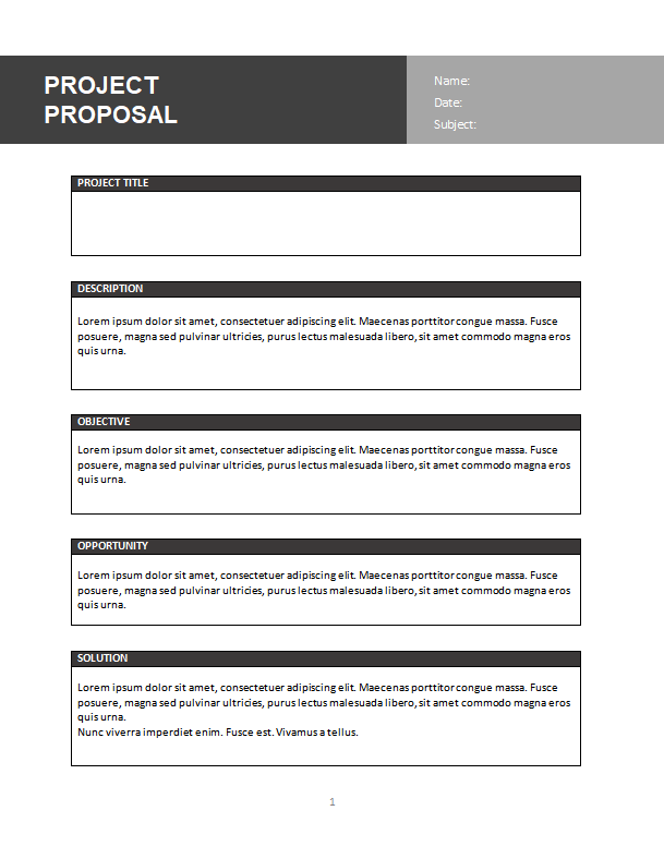 Project Proposal Template Word Zippia